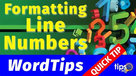 Formatting Line Numbers Youtube