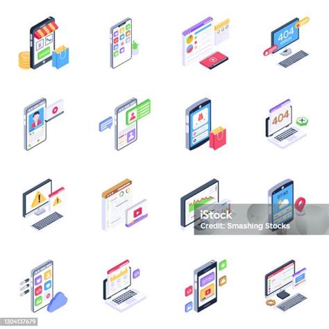 사용자 인터페이스 및 Ux Isometric 아이콘 팩 개발에 대한 스톡 벡터 아트 및 기타 이미지 개발 계기판 차량 부분 날씨 Istock