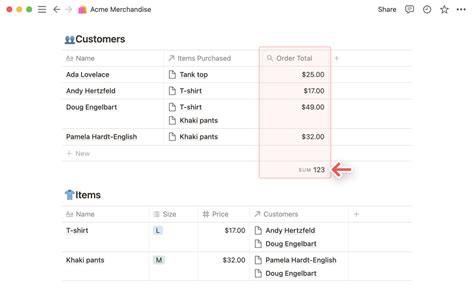 关系和汇总 notion帮助中心