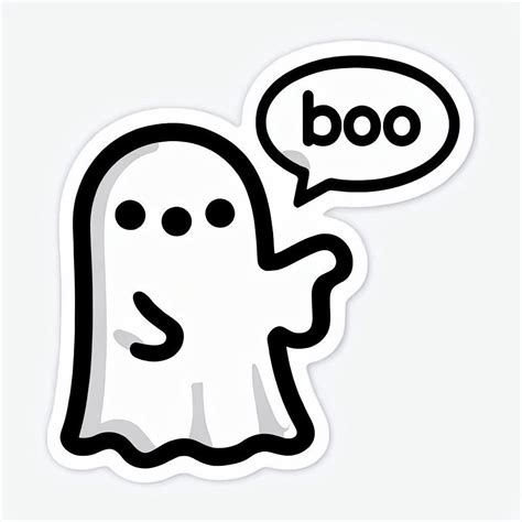 Cute Cartoon Boo Tato Ghost Character Halloween Sticker Playground