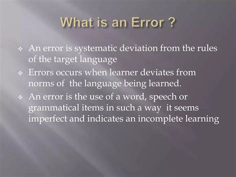 Types And Steps In Error Analysis Ppt