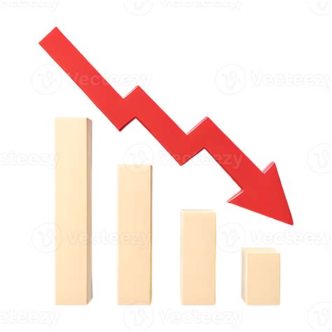Ai Generated Decreasing Chart With Red Arrow Icon 3d Isolated On