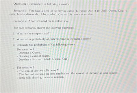 Solved Question Consider The Following Scenarios Chegg Com