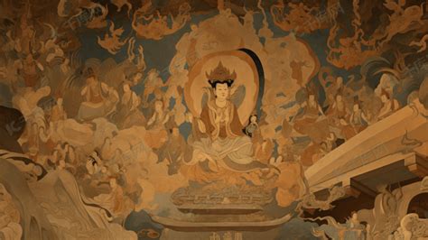敦煌莫高窟壁画插画图片 千库网