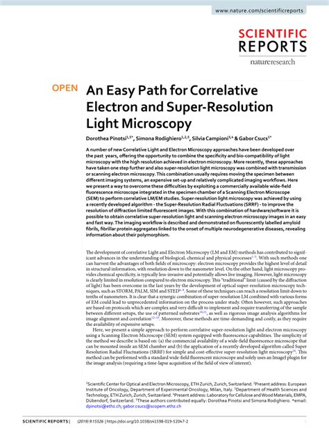 Pdf An Easy Path For Correlative Electron And Super Resolution Light Microscopy