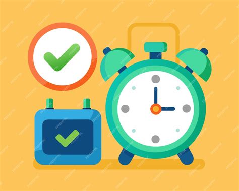 Alarm Clock Socket Checkmark Sign Vector Illustration Premium Ai Alarm Clock Socket Checkmark Sign Vector Illustration Premium Ai