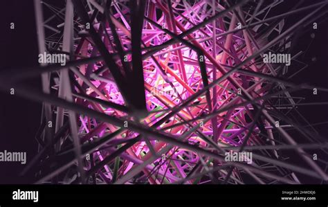 Animation Of Colored Tangled Threads On A Black Background Animation