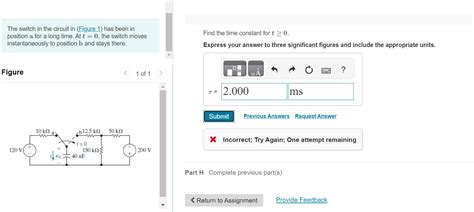 Solved The Switch In The Circuit In Figure Has Been In Chegg Com