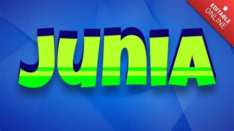 Junia Editable Green Style Text Effect Generator