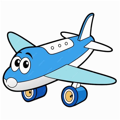 Airplane Cartoon Clip Art Vector Illustration Design Premium Ai