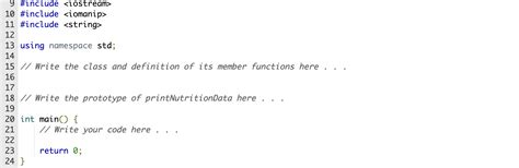 solved this program processes nutrition information with a