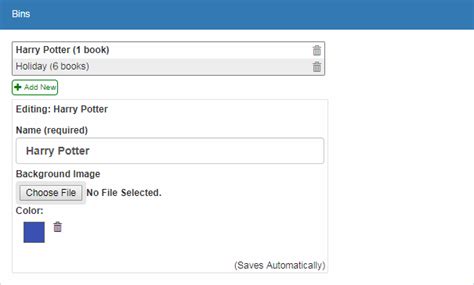 Add Edit Or Delete Bins
