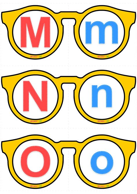 알파벳카드 9장 알파벳 대소문자 안경 플래시카드 Alphabet Letter Flashcards