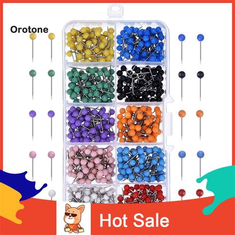 Or 500pcs 10 Colors Map Tacks Push Pin Plastic Head Steel Needle