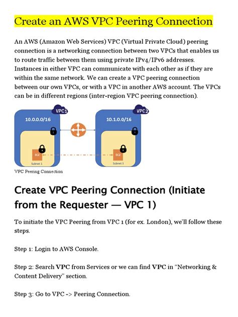 Create An Aws Vpc Peering Connection Pdf Amazon Web Services