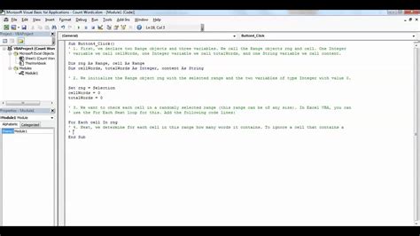 Excel Count Words Vba Code Youtube