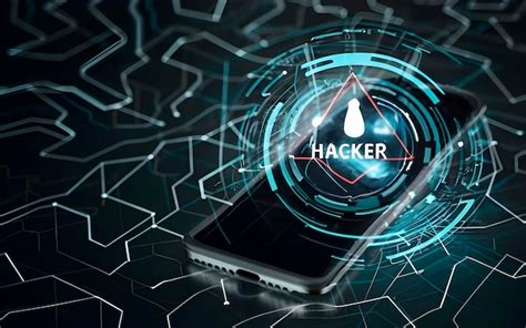 Premium Photo Hacker Warning On Mobile On Technology Background Ai