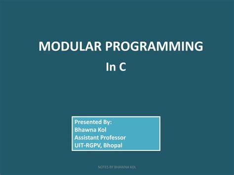 Modular Programming In C Pdf