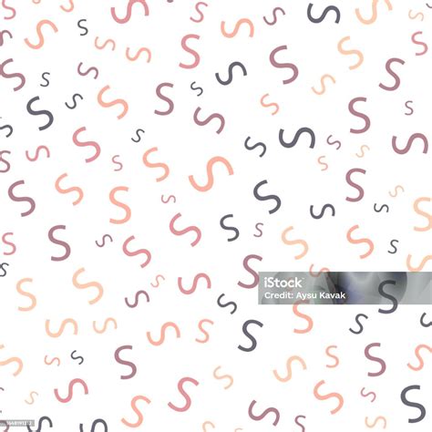 매끄러운 추상 S 문자 벡터 기하학적 패턴 흰색 바탕에 화려한 글자 무작위 순서 선물 포장지 직물 포스터 침구와 인테리어 학교 및 학습 테마 가리기에 대한 스톡 벡터 아트