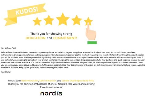 vishwas patel on linkedin work thankyou nordia