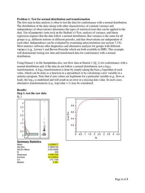 Normality Pdf Skewness Statistics