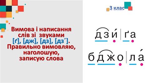 Вимова і написання слів зі звуками [ґ] [дж] [дз] [дз´] 3 клас Youtube