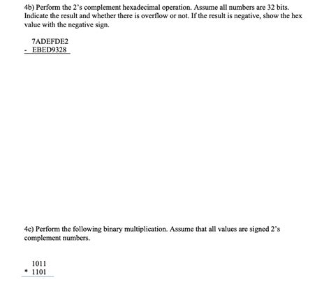 solved 4b perform the 2 s complement hexadecimal operation
