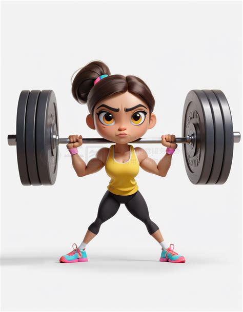 插画ai数字艺术 练习举重的女孩插画 Ai立体元素免费下载png格式2688像素编号70918268 千图网