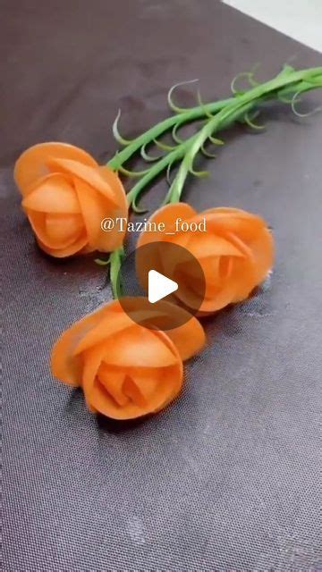 ‎تزیین غذاسالادمیوهدسر‎ On Instagram‎ گل با هویج تزیین سالاد