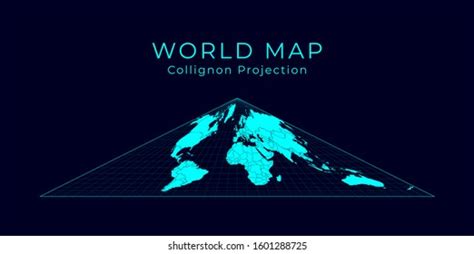 World Map Collignon Equalarea Pseudocylindrical Projection Stock Vector Royalty Free