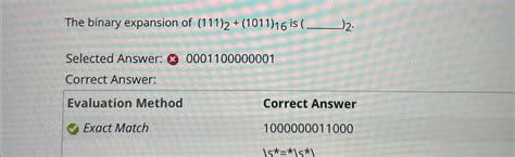 solved the binary expansion of 111 2 1011 16 ﻿is selected