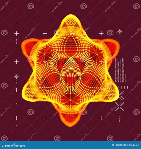 Crystal Object With Lines And Dots Molecular Grid 3d Technology