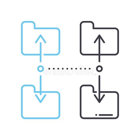 data backup management line icon outline symbol vector illustration