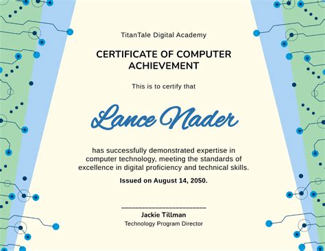 Free Computer Certificate Templates To Edit Online