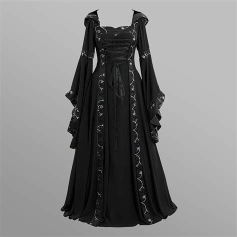 빈티지 로리타 중세 길이 드레스 코스프레 플로어 드레스 여성 고딕 드레스 코스프레 의상 AliExpress