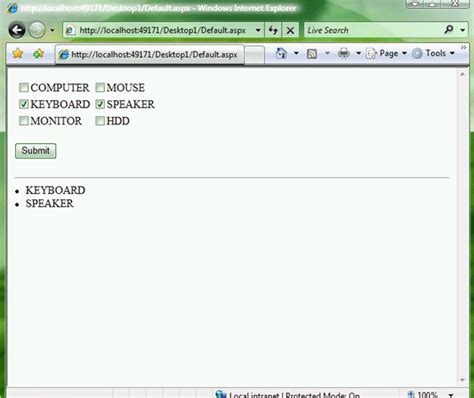 CheckBoxList Control In ASP NET