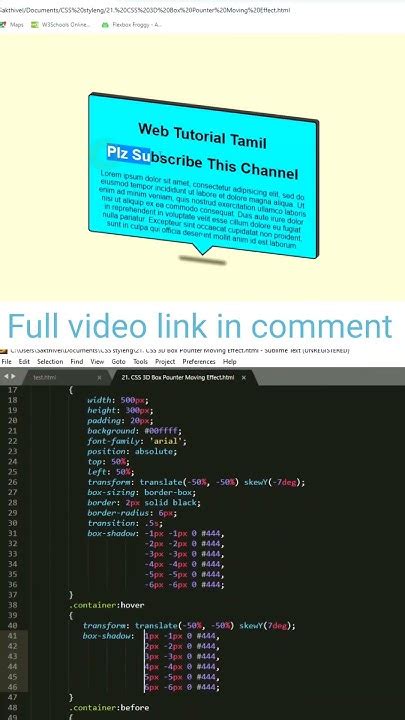 How To Make Css 3d Box Pointer Shorts Video Web Tutorial Tamil