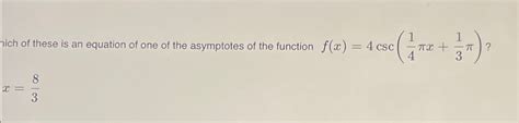 Solved Hich Of These Is An Equation Of One Of The Asymptotes