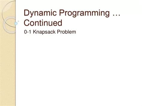 ppt dynamic programming … continued powerpoint presentation free