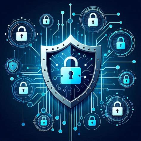 Shield Breaking Into Smaller Lock Icons Premium Ai Generated Vector