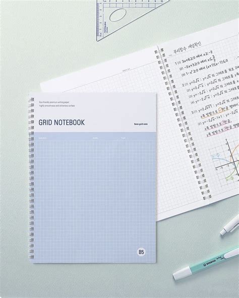 Color Energy B5 Grid Spiral Notebook Graph Notebook Math Grid Grid