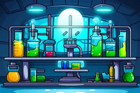 Science Lab With Microscopes And Test Tubes Premium Ai Generated Image
