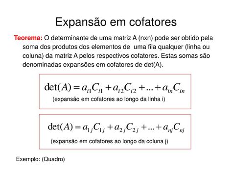 Ppt Aula 8 Determinantes Continuação Powerpoint Presentation Free