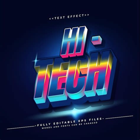 Premium Vector 3d Hitech Text Effect