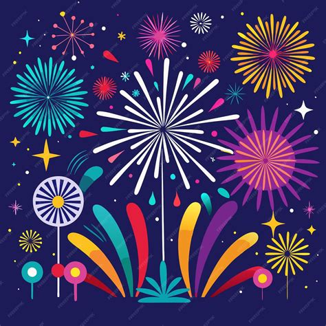 Colorful Fireworks Display With Stars And Lights Premium Ai Generated