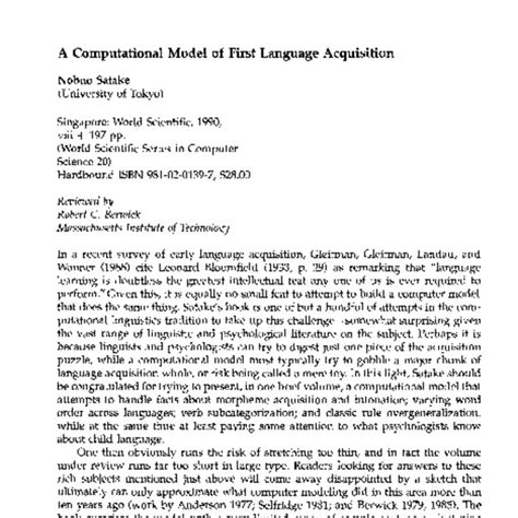 A Computational Model Of First Language Acquisition Acl Anthology