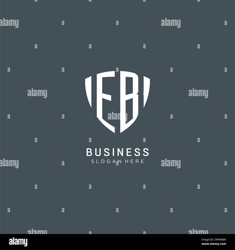 Initials Eb Logo Shield Guard Shape Creative Logo Design Concept Vector Graphic Stock Vector