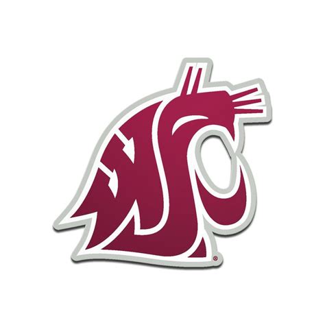 Washington State Cougars Metallic Freeform Logo Auto Emblem College