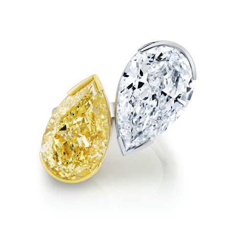 Twin Pear Shape Diamond Ring Norman Silverman