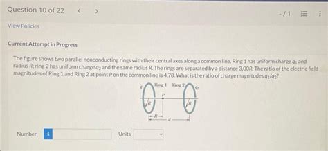 Solved The Figure Shows Two Parallel Nonconducting Rings Chegg